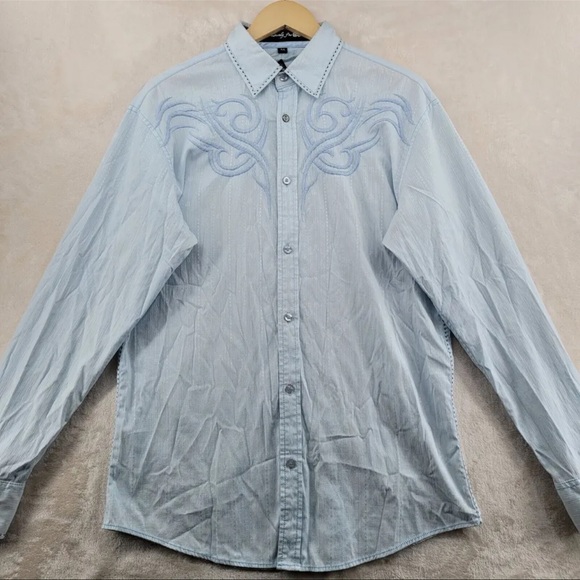 Roar | Shirts | Roar Buckle Bke Mens Button Up Shirt Size S Embroidered ...
